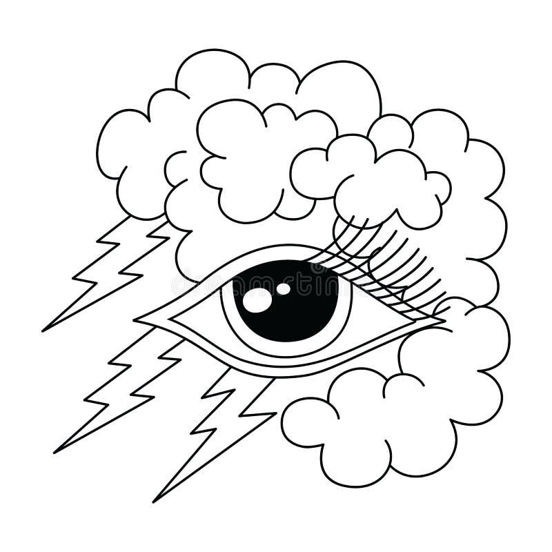 Bolt Lightning Eye Symbol Theme Stock Vector - Illustration of human ...
