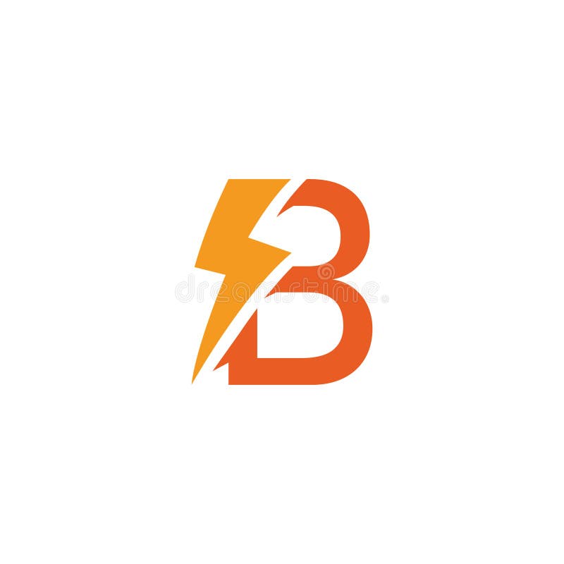Bolt Lightning Letter B Logo Design Vector Template Stock Vector ...