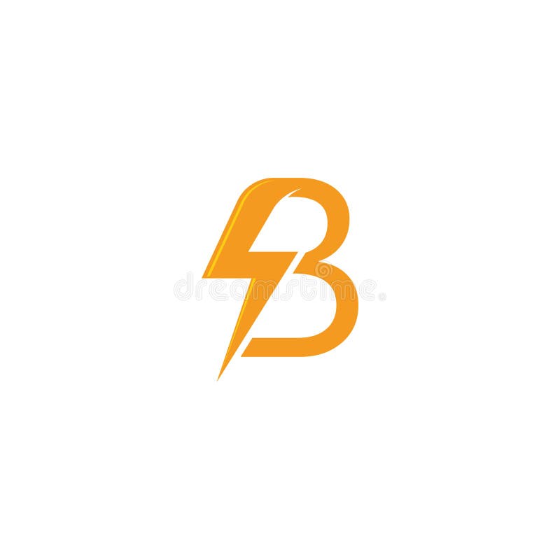 Bolt Lightning Letter B Logo Design Vector Template Stock Vector ...