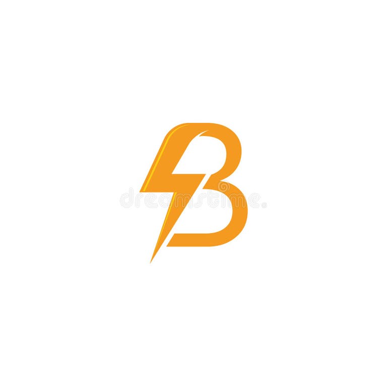 Bolt Lightning Letter B Logo Design Vector Template Stock Vector ...