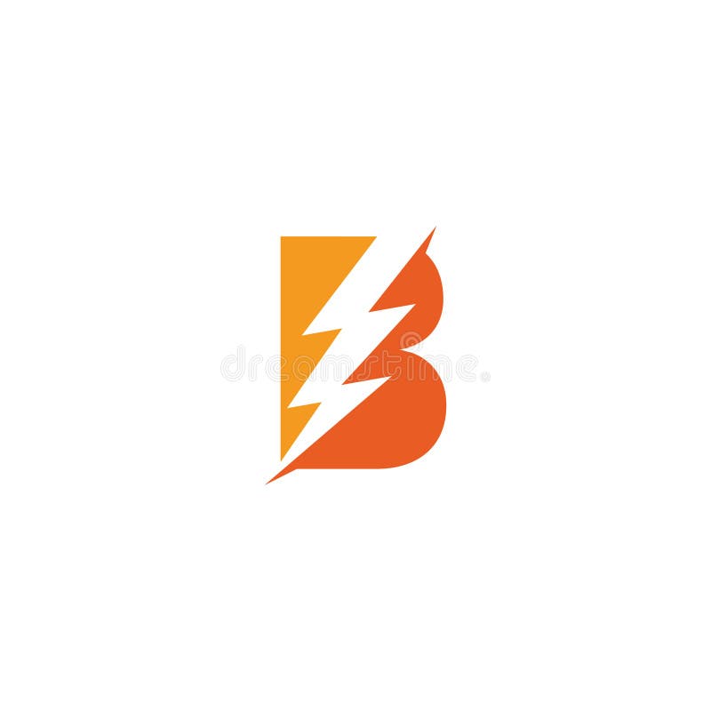 Bolt Lightning Letter B Logo Design Vector Template Stock Vector ...