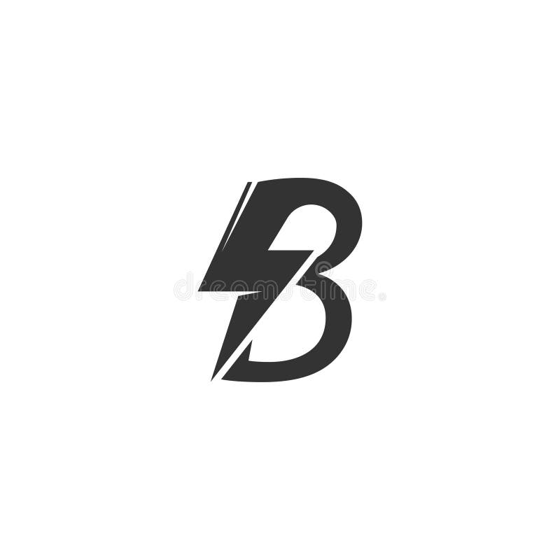 Bolt Lightning Letter B Logo Design Vector Template Stock Vector ...