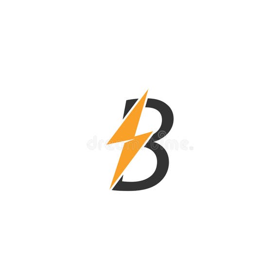 Bolt Lightning Letter B Logo Design Vector Template Stock Vector ...