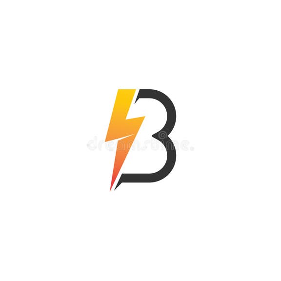 Bolt Lightning Letter B Logo Design Vector Template Stock Vector ...