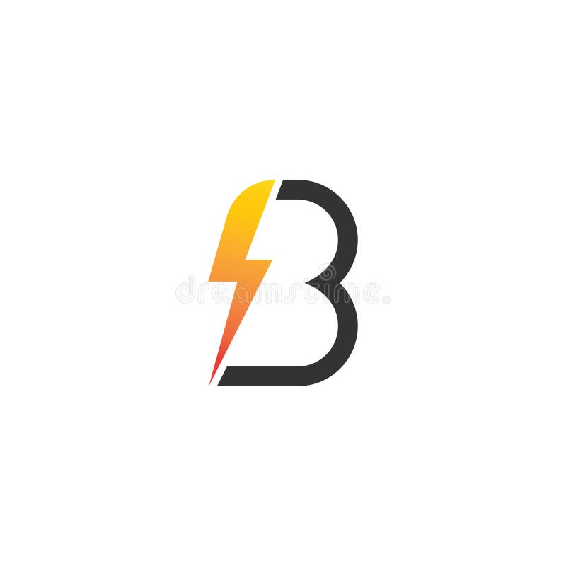 Bolt Lightning Letter B Logo Design Vector Template Stock Vector ...