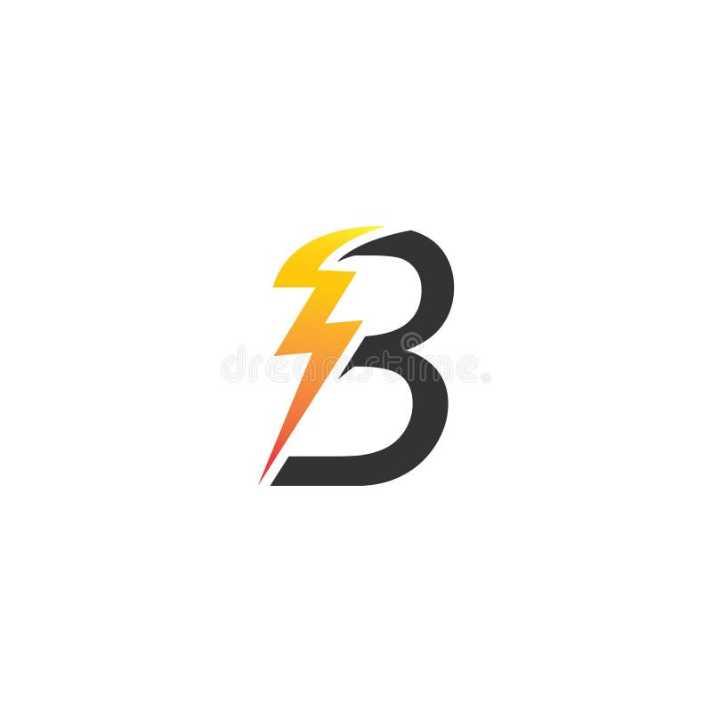 Bolt Lightning Letter B Logo Design Vector Template Stock Vector ...