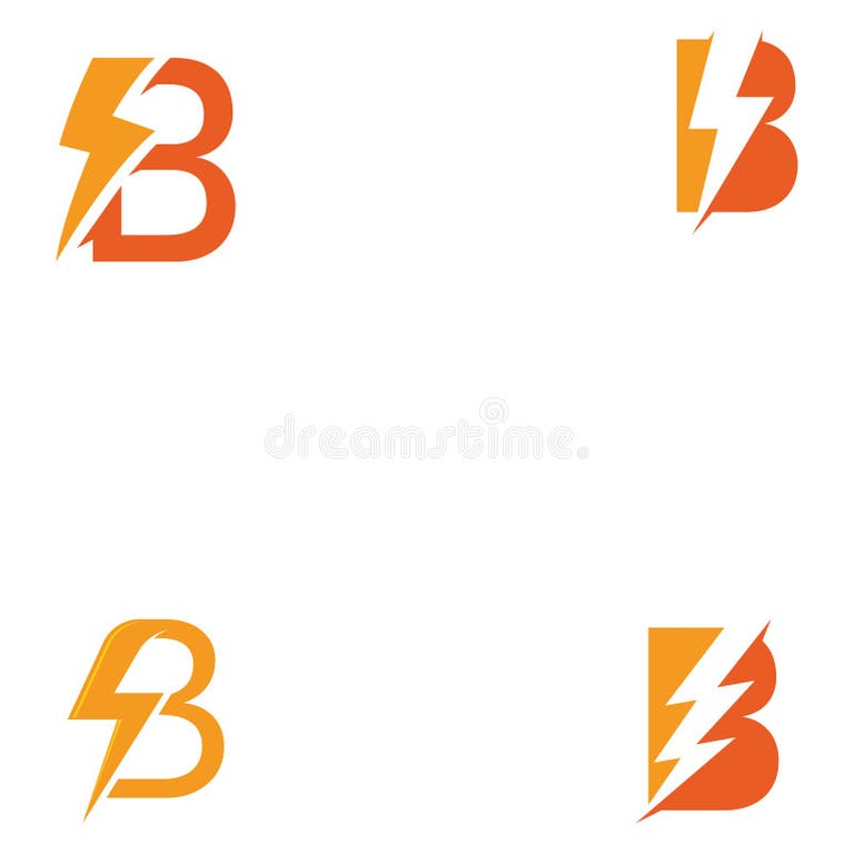 Bolt Lightning Letter B Logo Design Vector Template Stock Vector ...