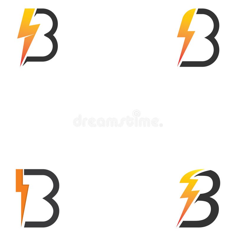 Bolt Lightning Letter B Logo Design Vector Template Stock Vector ...