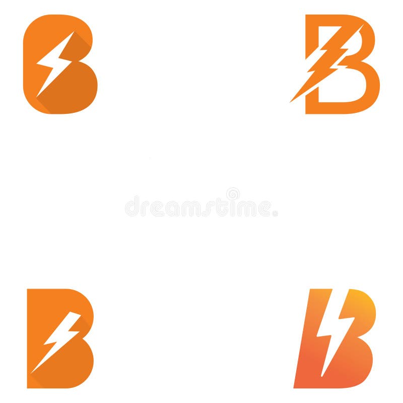 Bolt Lightning Letter B Logo Design Vector Template Stock Vector ...