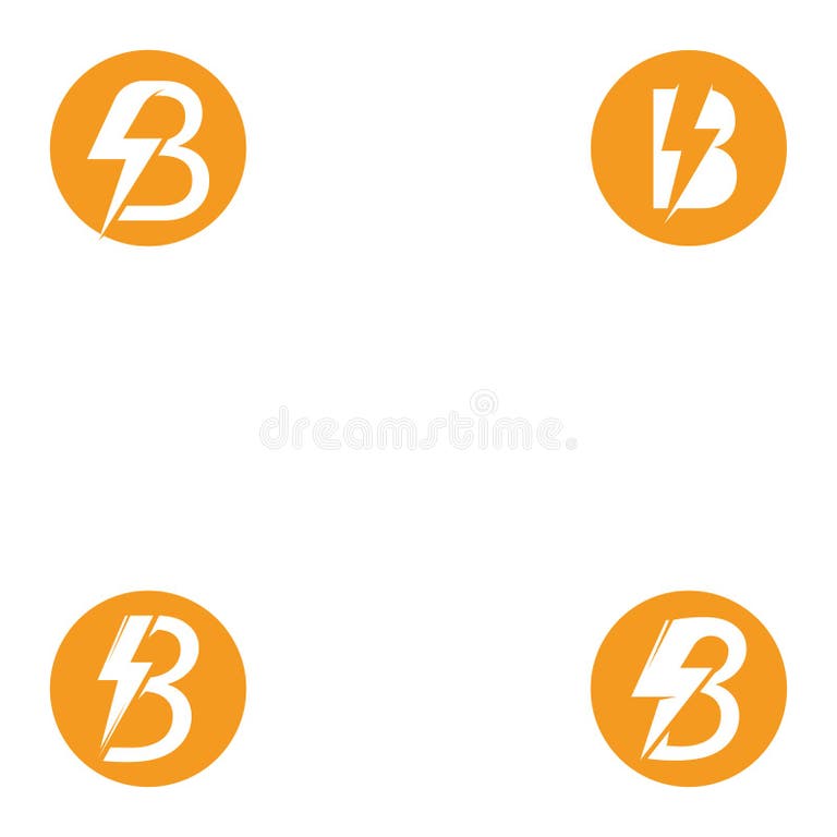 Bolt Lightning Letter B Logo Design Vector Template Stock Image - Image ...