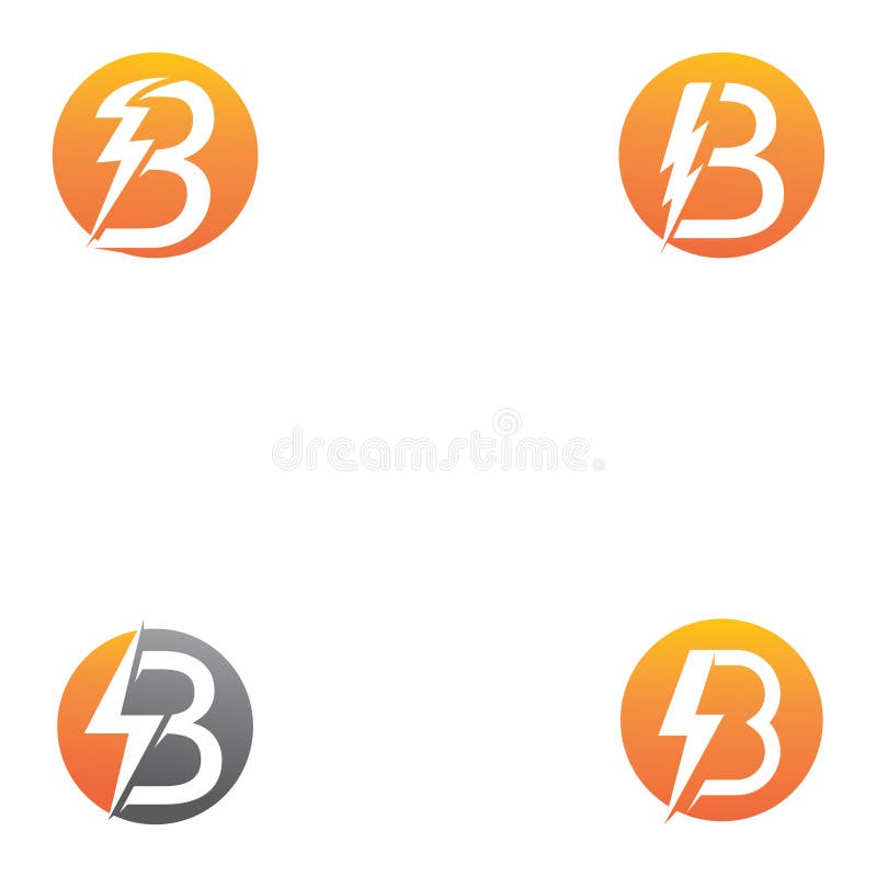 Bolt Lightning Letter B Logo Design Vector Template Stock Vector ...