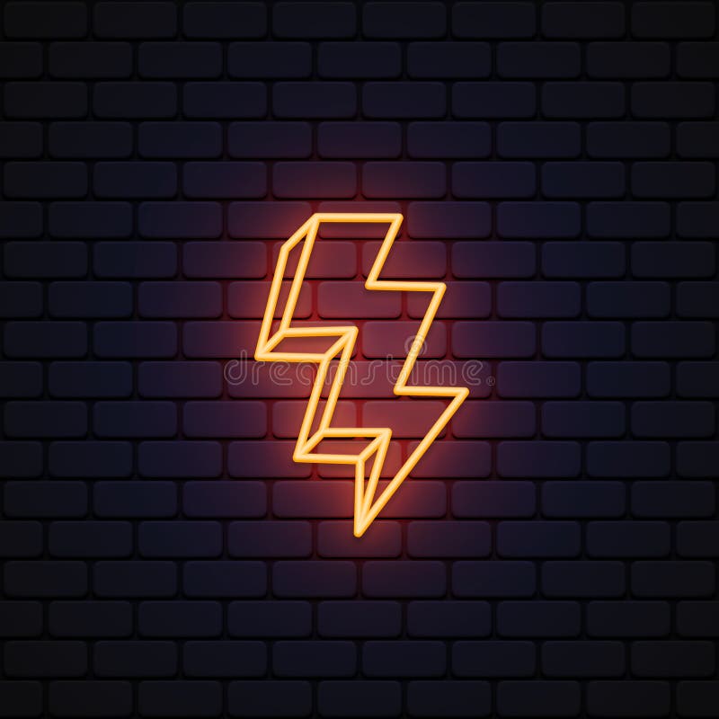 Lightning Bolt Set Neon Signs. Vector Design Template Stock Vector ...