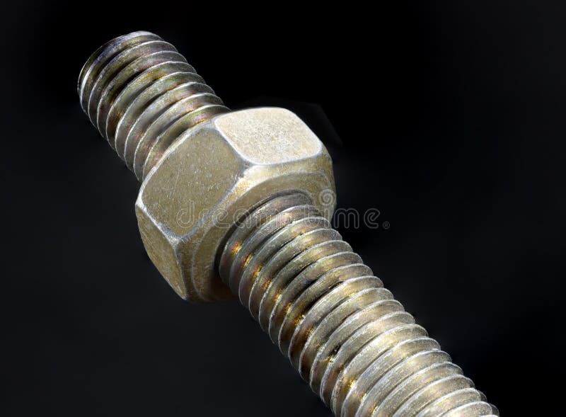 Bolt and nut close-up stock image. Image of small, objects - 90559521