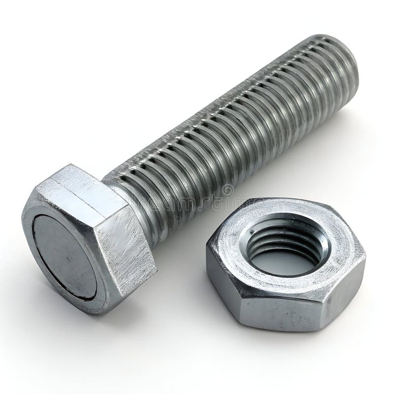 Bolt and Nut 3D Rendering stock illustration. Illustration of ...