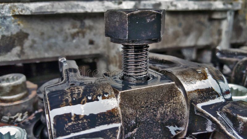 Bolt with a Nut on the Engine Stock Image - Image of engines, iron ...