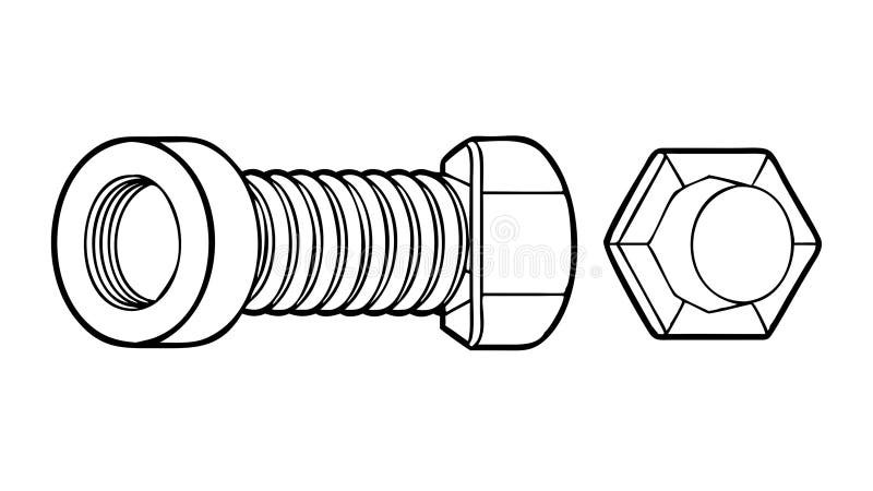 Bolt and Nut Hardware Icon for Construction Repair Assembly , Vector ...