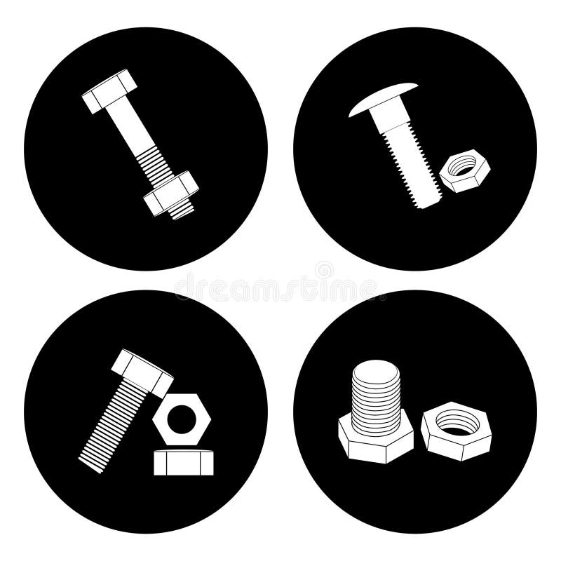 Bolt and nut icon stock vector. Illustration of symbol - 283033029