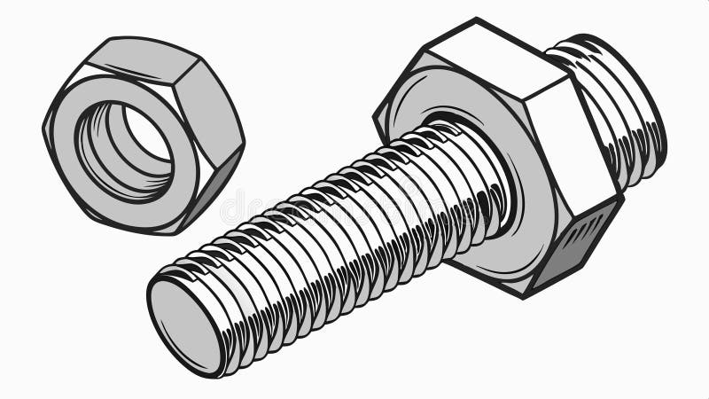 Bolt and Nut Illustration, Mechanical Construction, Industry ...
