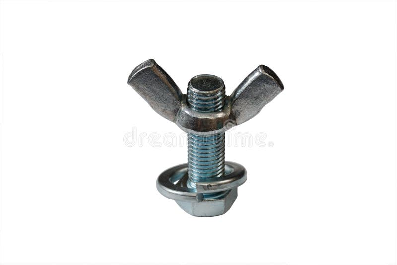 Bolt Nut Isolated in Assembled Form Stock Photo - Image of head, steel ...