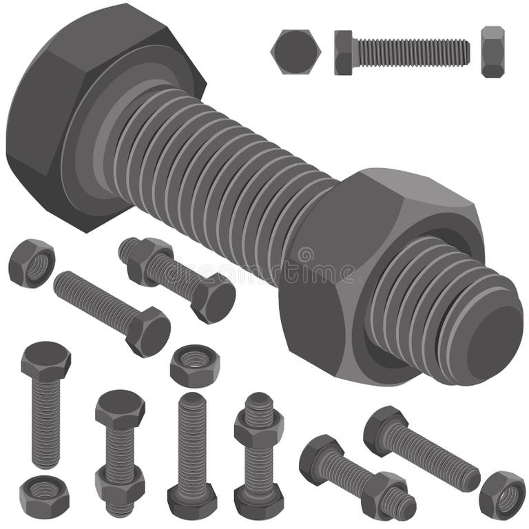 Engineering Drawing Bolt White Background Stock Illustrations – 495 ...