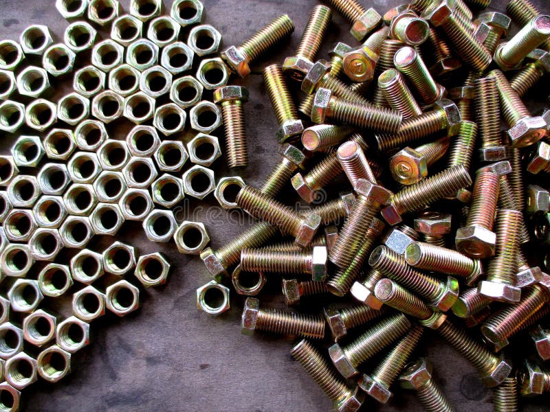 Bolt and nut stock image. Image of brown, weapon, silver - 271006617
