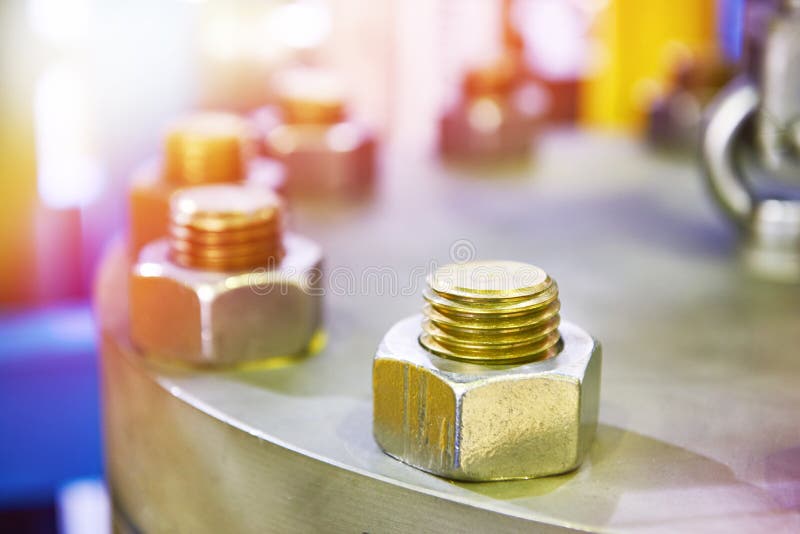 Hex Bolt with Nuts Stainless Steel Stock Photo - Image of group ...