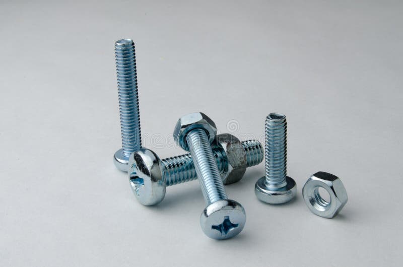 Bolt and Nuts Screwed Together Stock Image - Image of shiny, hardware ...
