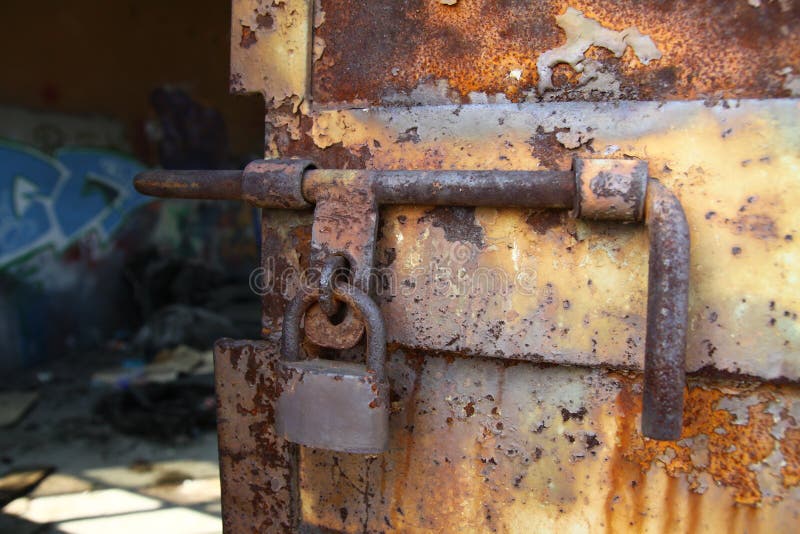 Bolt on rusty gate stock image. Image of closed, factory - 18997063