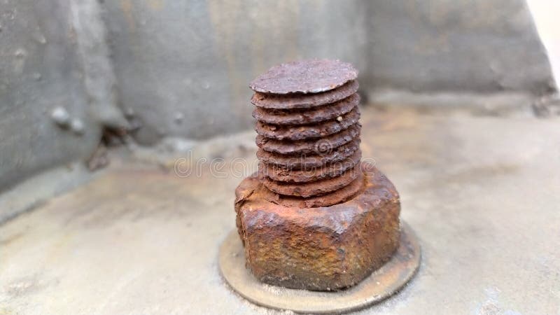 The Bolt of the Rusty Street Lamp Post Stock Photo - Image of bolt ...