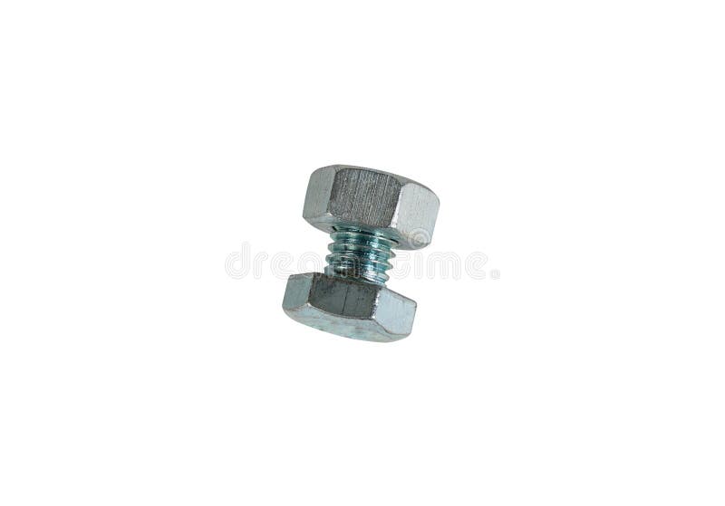The Bolt is Screwed with Nut Isolated on White Background Stock Photo ...