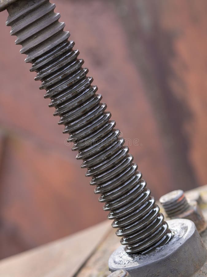 Bolt Thread Close Up. Bolt in Grease Stock Photo - Image of macro ...