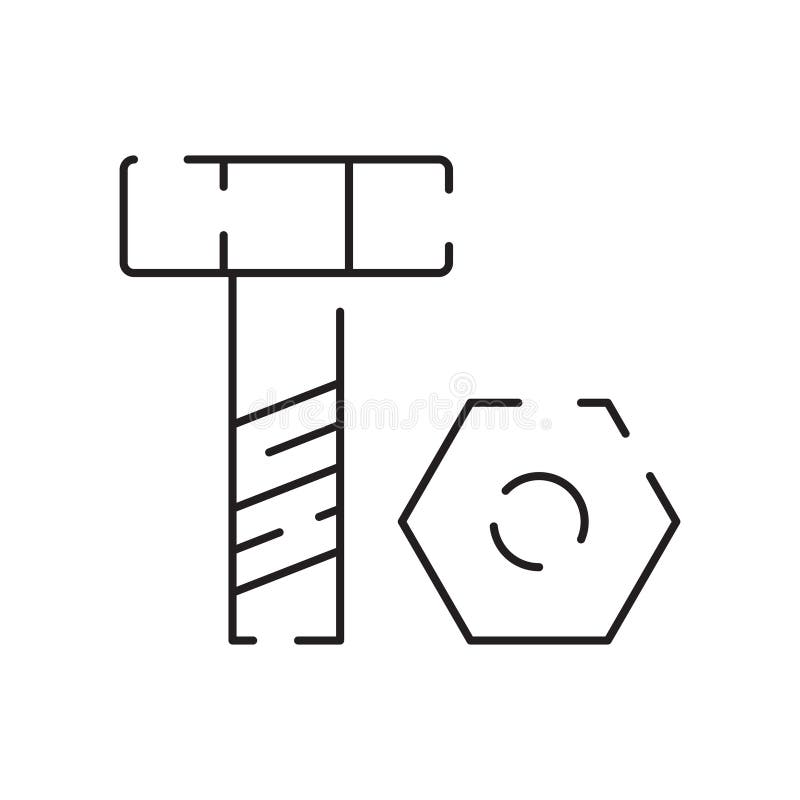 Bolt Vector Line Icons of Construction Tool Business for Modern ...