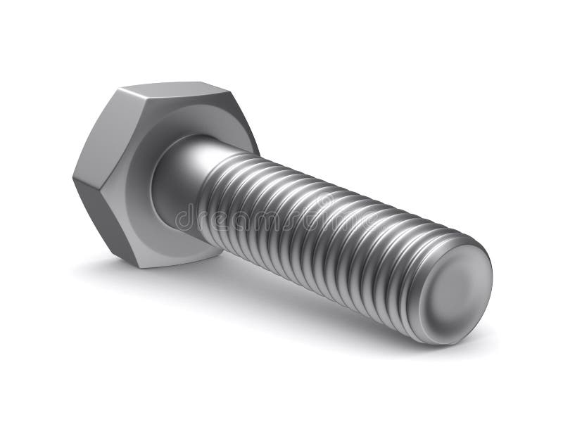 Bolt and Nut on White Background Stock Illustration - Illustration of ...