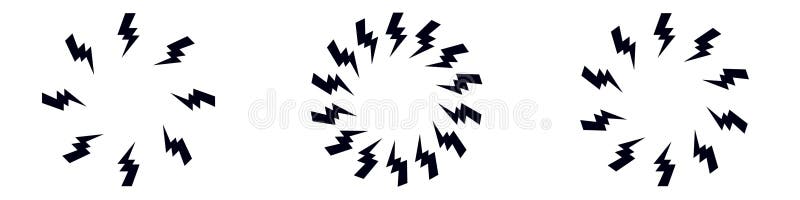 Bolt Zap Circle Frame.Flash Lightning Round Border Stock Vector ...