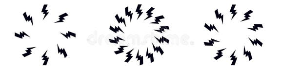 Bolt Zap Circle Frame.Flash Lightning Round Border Stock Vector ...