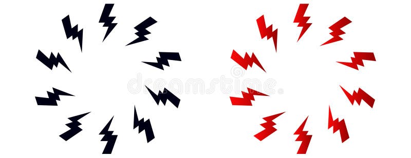 Bolt Zap Circle Frame.Flash Lightning Round Border Stock Vector ...