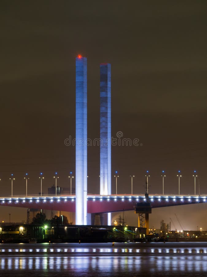 Bolte Bridge in Melbourne at Night Stock Photo - Image of landscape ...