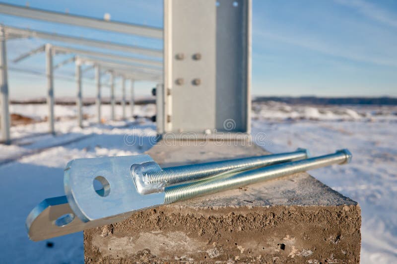 Bolted Connection on the Construction Site. Stock Image - Image of ...