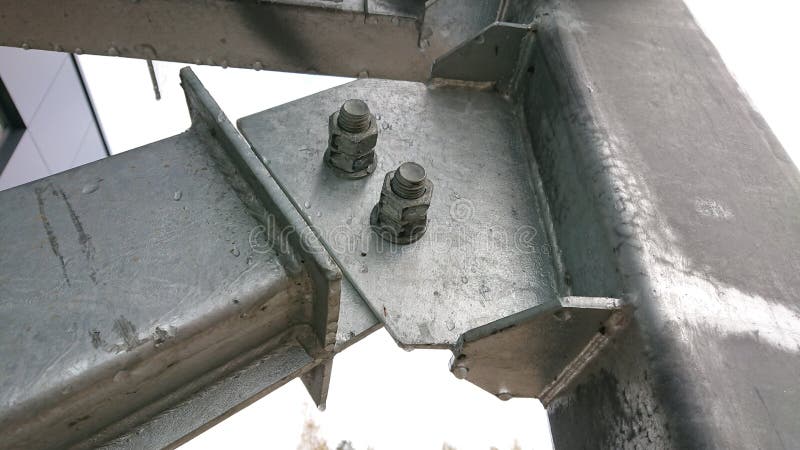 Bolted Connection of Metal Structures Stock Photo - Image of frame ...