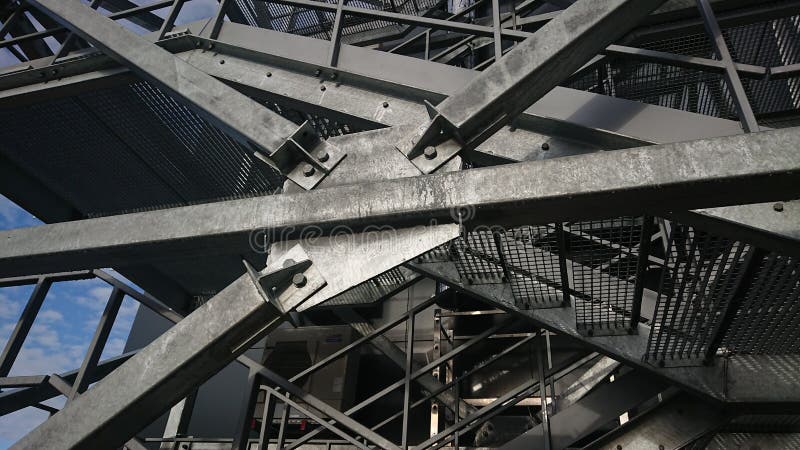 Bolted Connection of Metal Structures Stock Image - Image of frame ...