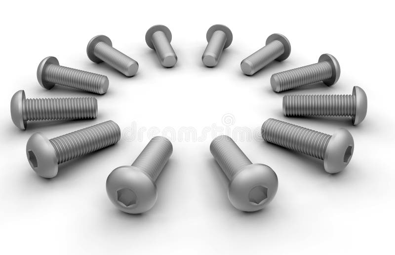 Bolts Arranged in a Circular Pattern Stock Illustration - Illustration ...