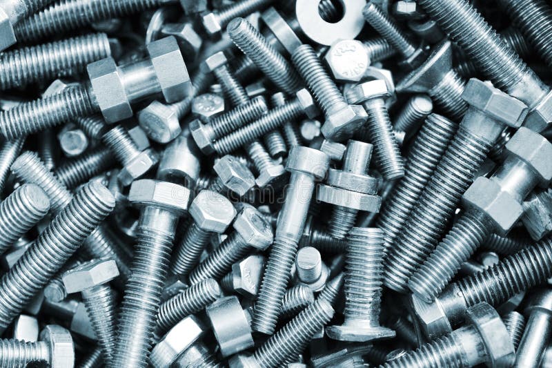 Bolts in box stock photo. Image of mechanic, metal, rusty - 12157560