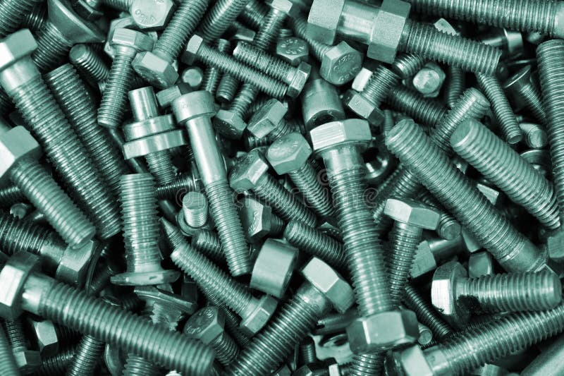 Bolts in box stock image. Image of tighten, heap, spiral - 12764685