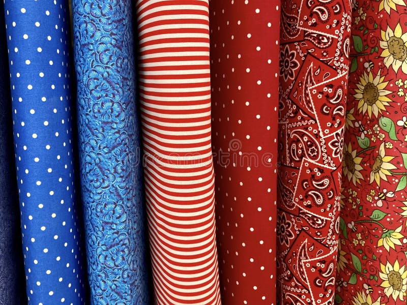 Bolts of Patterned Fabric stock image. Image of bolt - 302198061