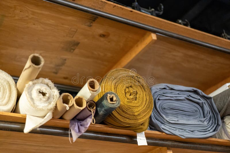 Bolts of Cloth at a Tailor stock photo. Image of textile - 366392772
