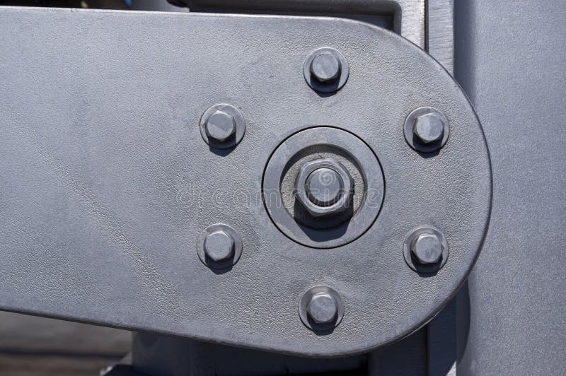 Bolts and Nut on a Metal Plate Stock Photo - Image of hardware ...