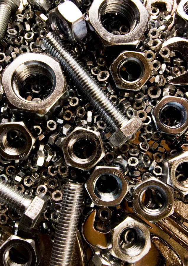 Close up of nuts and bolts stock photo. Image of life - 17450564