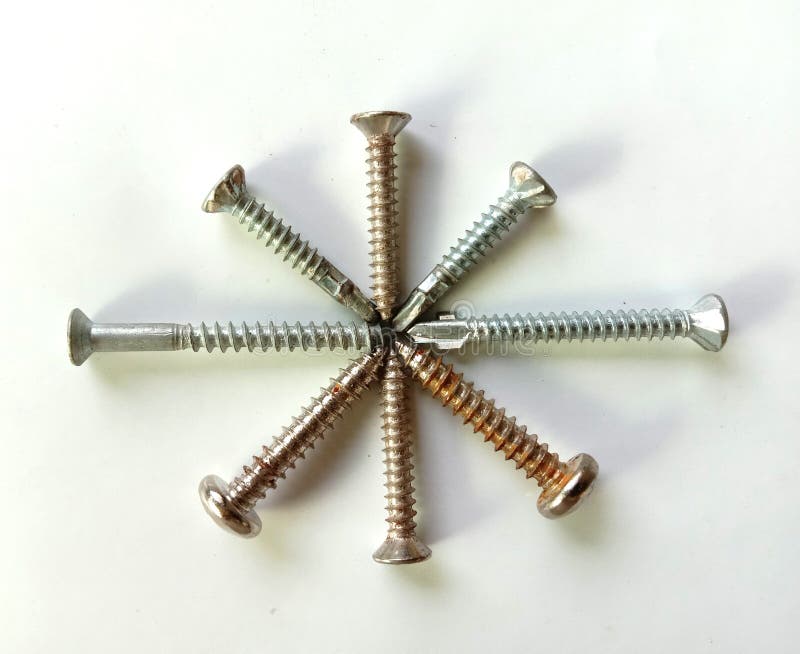 Bolts and Nuts Hardware Tools Isolated on White Background. Stock Image ...