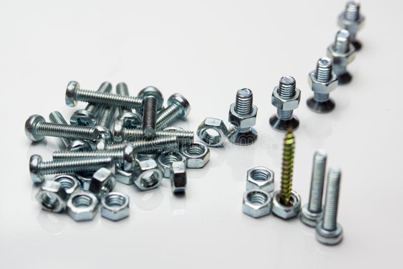 Box with New Nuts in Hardware Store Closeup View Stock Image - Image of ...