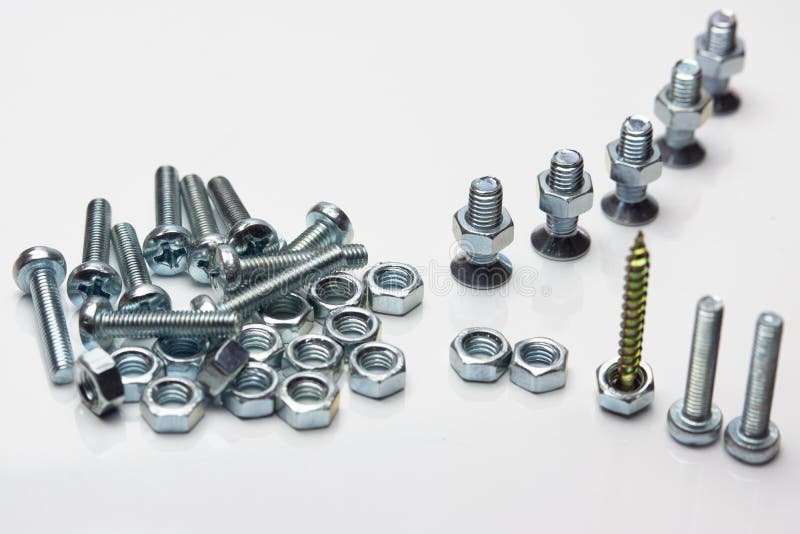 Box with New Nuts in Hardware Store Closeup View Stock Image - Image of ...